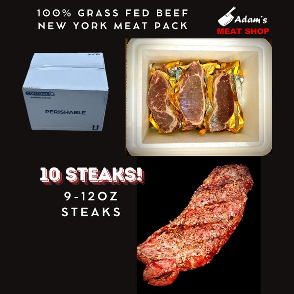 100% Grass Fed Beef New York Steak Meat Pack – Adam's Meat Shop